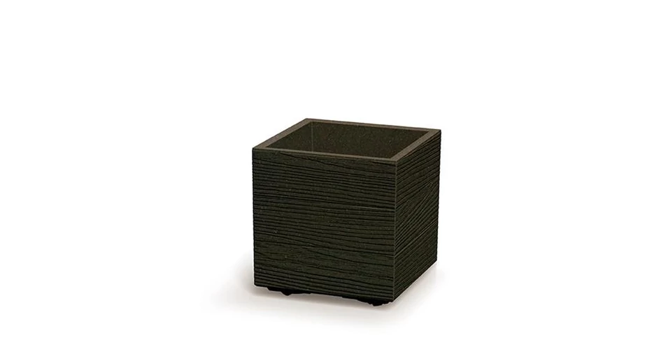 Madera Square ECO Wood Kávé gurulós virágtartó 30cm - Műanyag növénytartók